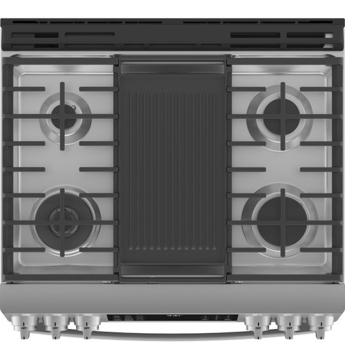 GE Profile PGS930YPFS 30" Smart Slide-In Front Control Gas Range with ...