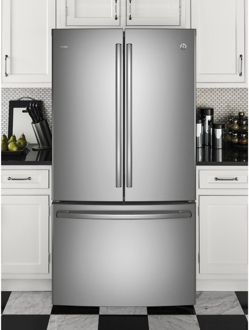 GE Profile PWE23KYNFS 36" Counter Depth French Door Refrigerator 23.1 ...