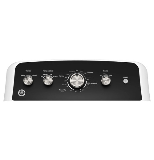 GE GTD48GASWWB Gas Dryer 7.2 cu. ft. with Up To 120 ft. Venting and ...