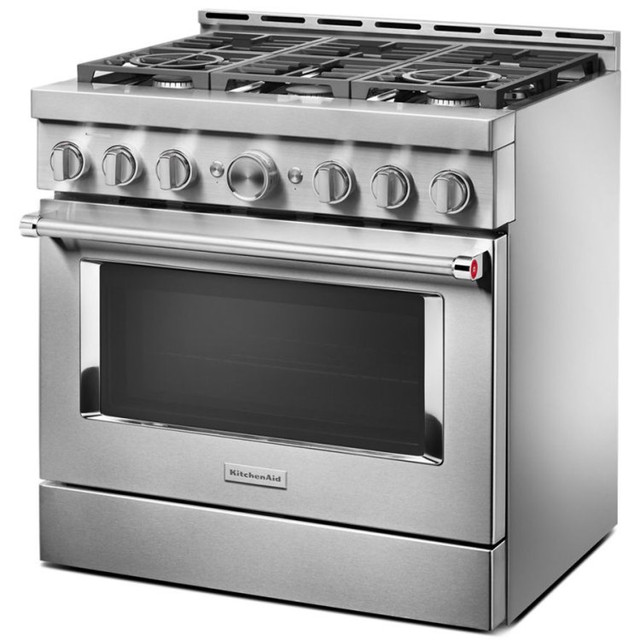 KitchenAid KFGC506JSS 36" Gas Range with 6 Burners - Stainless Steel ...