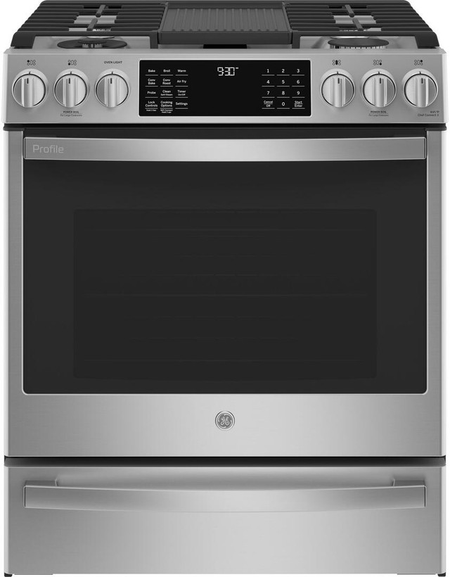 PGS960YPFS GE Profile 30" Smart Slide In Front Control Gas Double Oven ...