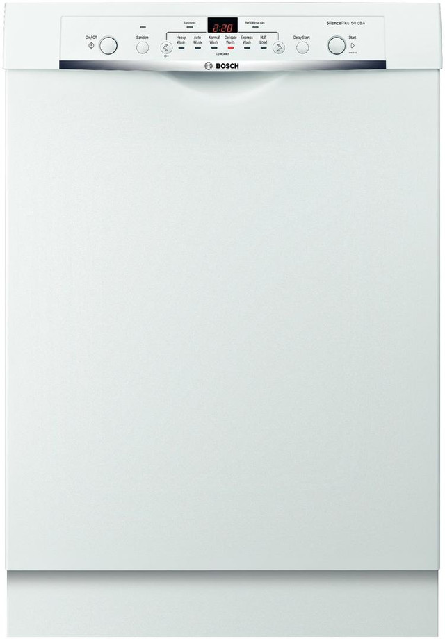 SHE3AR72UC Bosch Ascenta Series 24" Recessed Handle Dishwasher - White ...