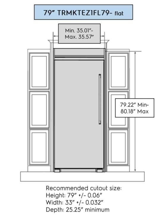 TRMKTEZ2FL79 Frigidaire Professional 79" Flat Trim Kit for Refrigerator ...
