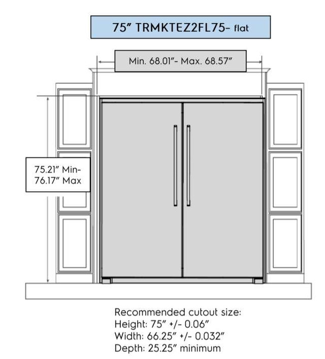 TRMKTEZ2FL79 Frigidaire Professional 79" Flat Trim Kit for Refrigerator ...
