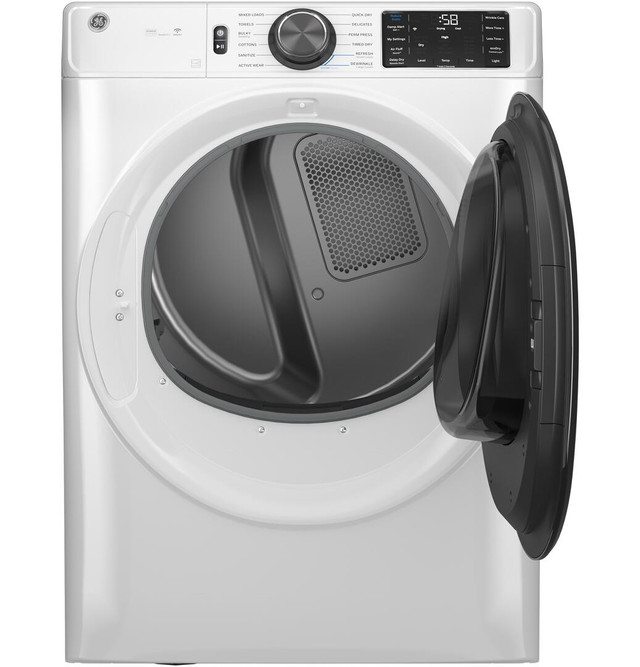 GE GFD65ESSVWW 28" Smart Electric Dryer 7.8 cu. ft. with Steam and ...