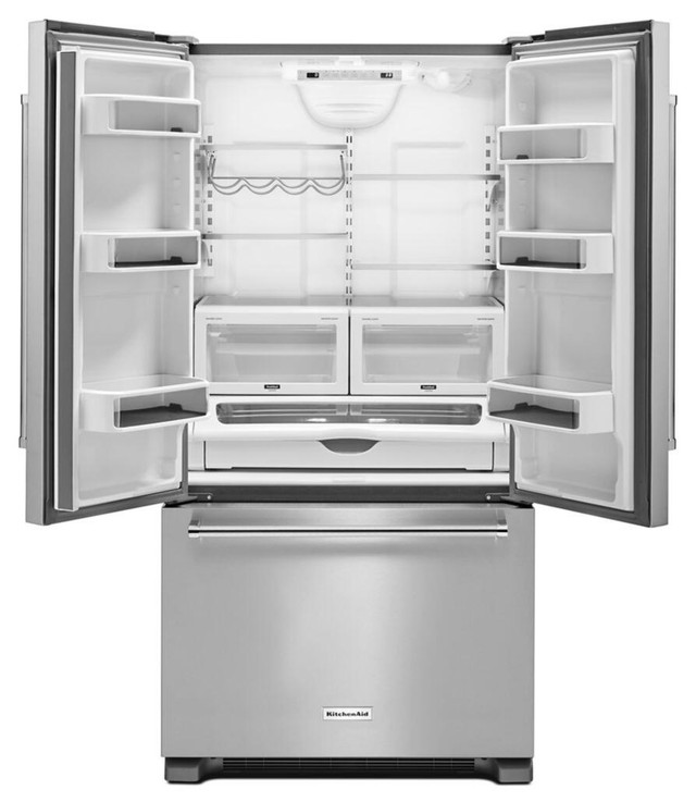 KitchenAid KRFC302EBS 36" Counter Depth French Door Refrigerator ...