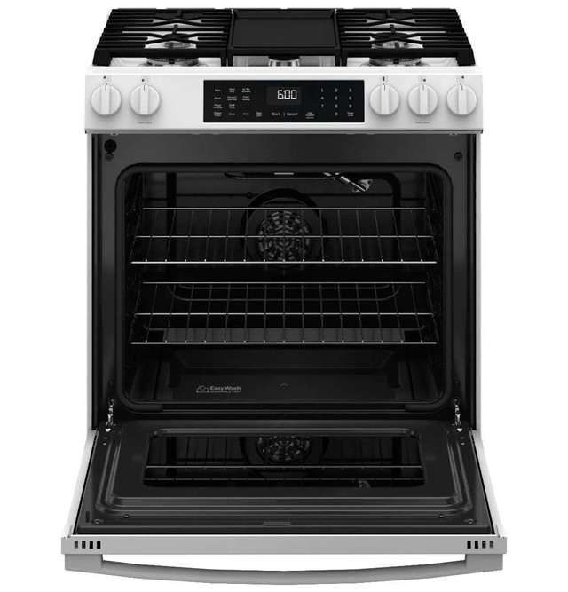 GE GGS600AVWW 30" Slide-In Gas Convection Range with No Preheat Air Fry ...