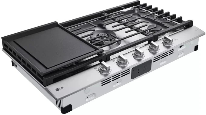 LG CBGJ3627S 36" Smart Gas Cooktop with 5 Cooking Elements and Griddle ...