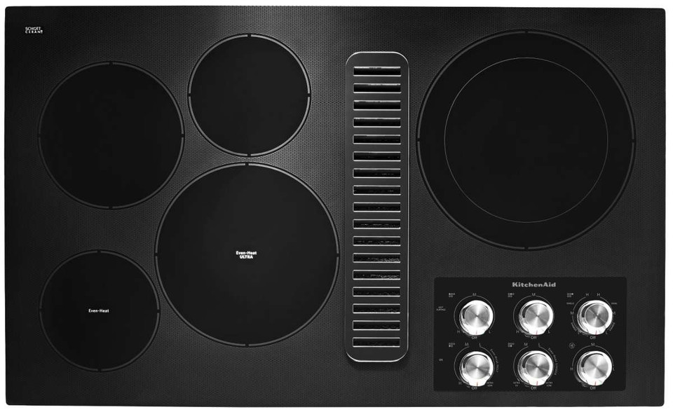 KCED600GBL KitchenAid 30" Electric Downdraft Cooktop with 300 CFM and 3 ...