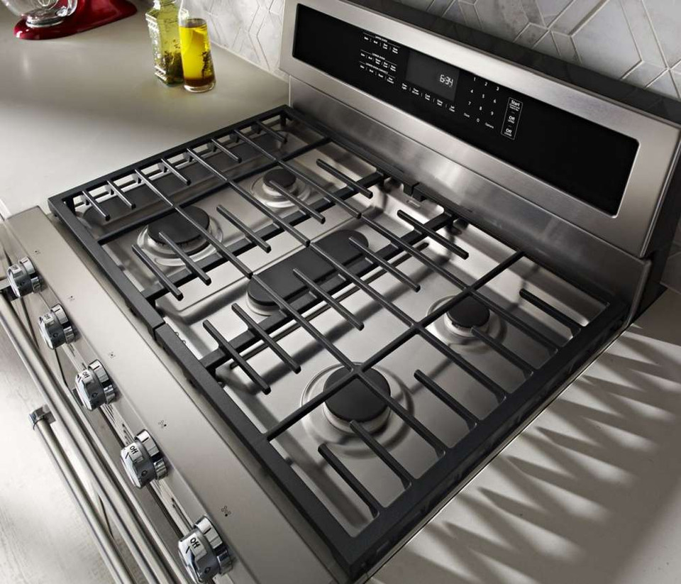 KitchenAid. KFDD500ESS 30" Dual Fuel Range with Double Oven SatinGlide ...