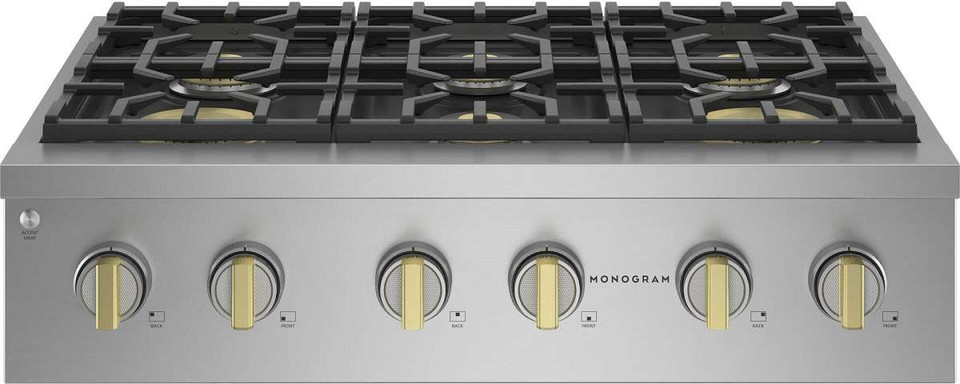 ZGP366NTSS Monogram 36" All Gas Professional Range with 6 Burners ...