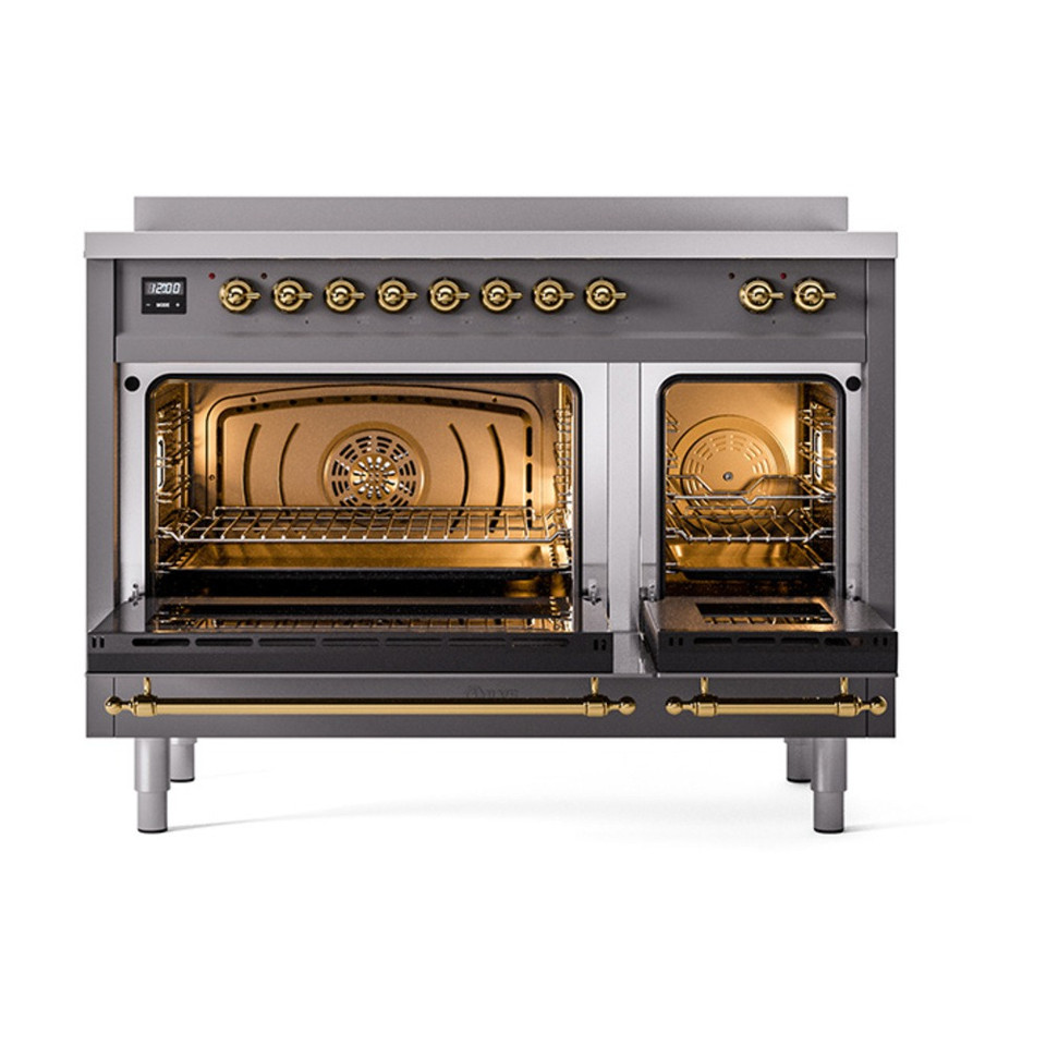 Ilve UPI486NMPMGG Nostalgie 48" Induction Range with 6 Cooking Elements ...