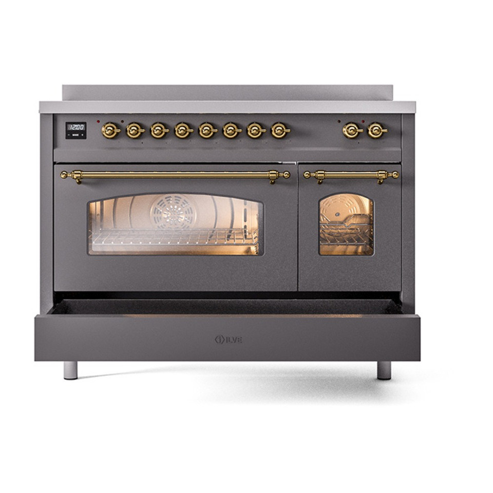 Ilve UPI486NMPMGG Nostalgie 48" Induction Range with 6 Cooking Elements ...