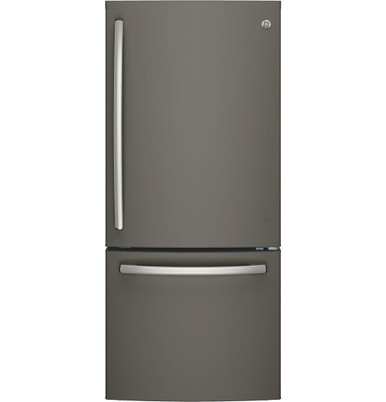 GDE21EMKES GE 30 20.9 Cu. Ft. Capacity Bottom Mount Refrigerator with Factory Installed Icemaker and LED Lighting Slate
