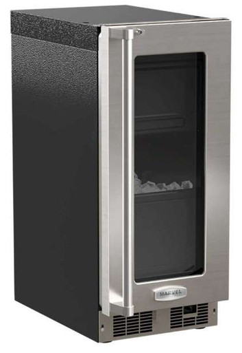 MP15CPG3RS Marvel 15"Professional Clear Ice Machine with Glass Door and ...
