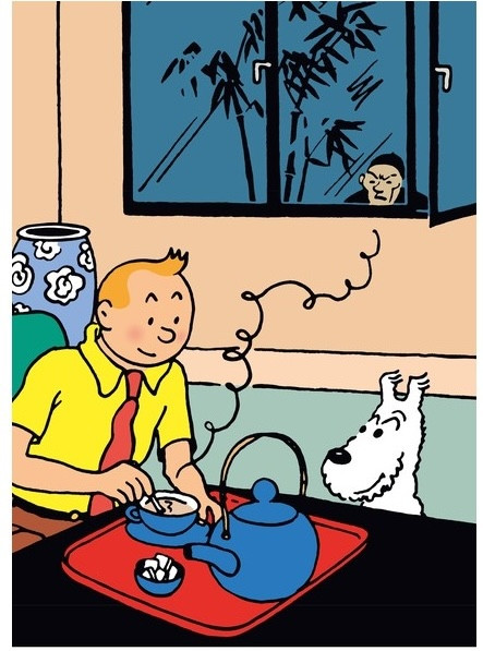 Tintin A4 Folder Teatime with Tintin and Milou / Frameable Art