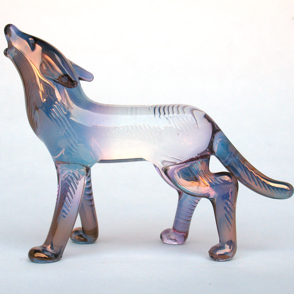 Hand Blown Glass Wolf - Prochaska Gallery