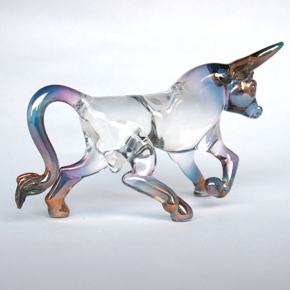 Hand Blown Glass Bull Figurine - Prochaska Gallery