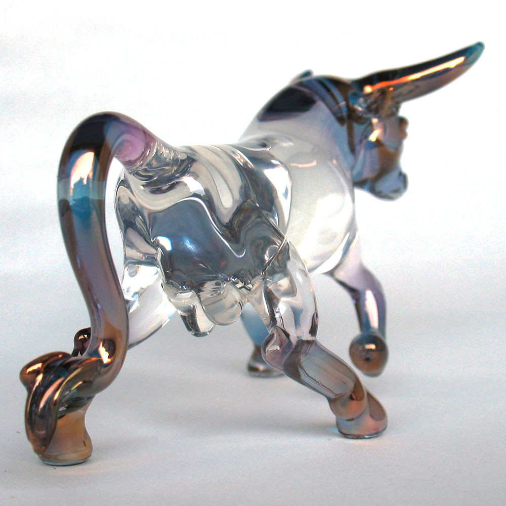 Hand Blown Glass Bull Figurine - Prochaska Gallery