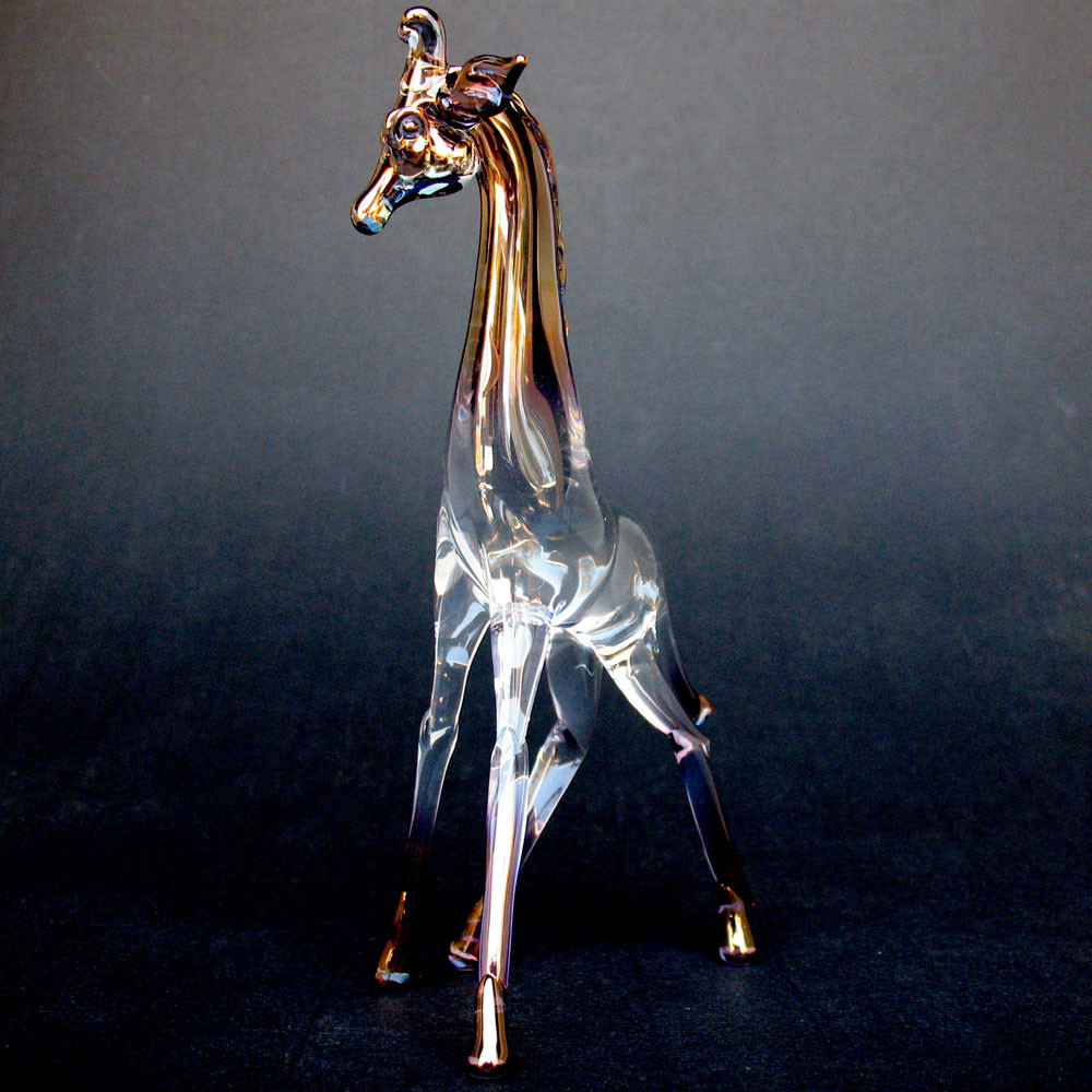 Art Glass Giraffe AquaBlue Glass Art Art & Collectibles etna.com.pe