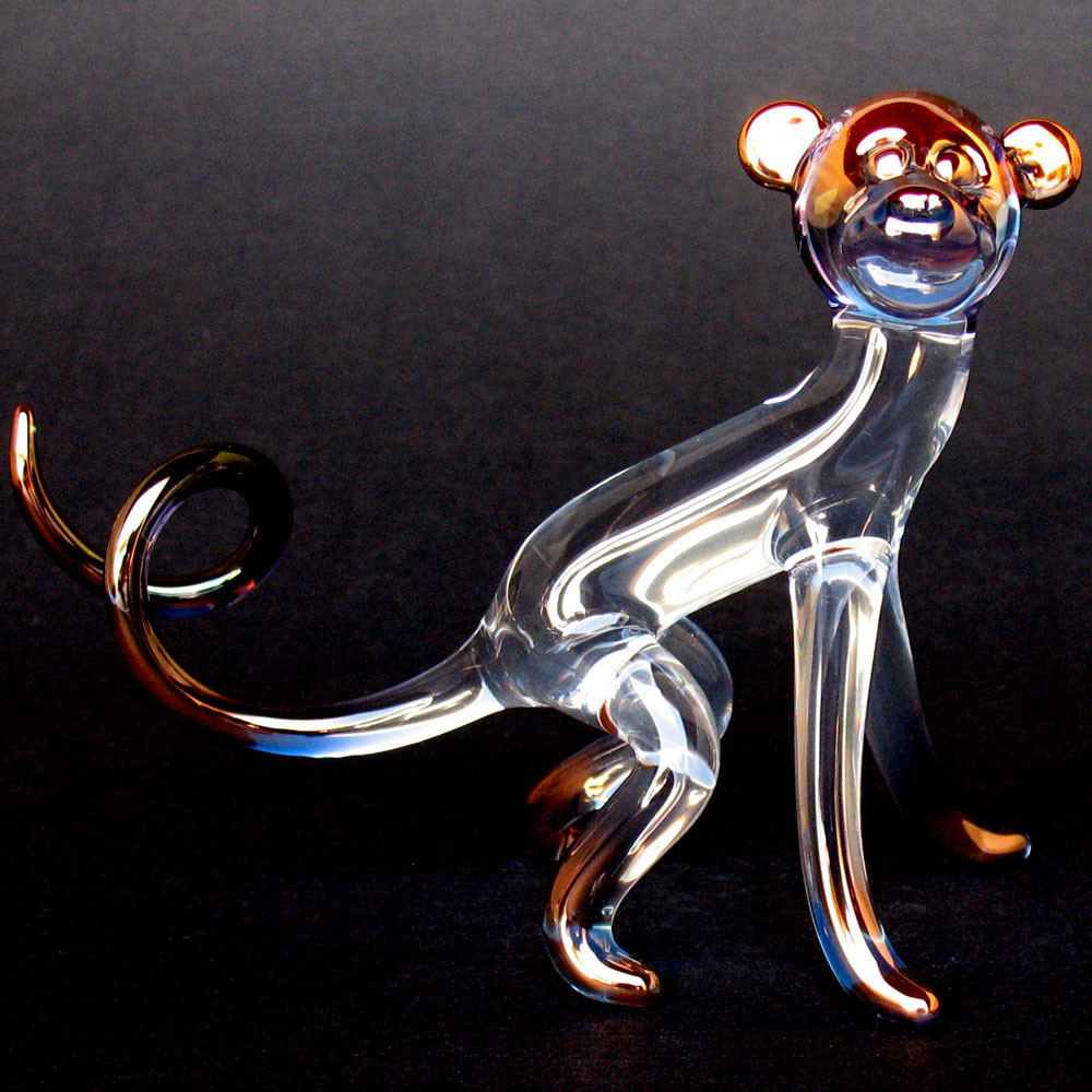 Hand Blown Glass Monkey - Prochaska Gallery