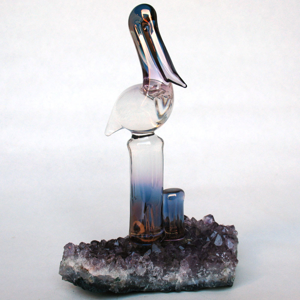 Hand Blown Glass Pelican - Prochaska Gallery