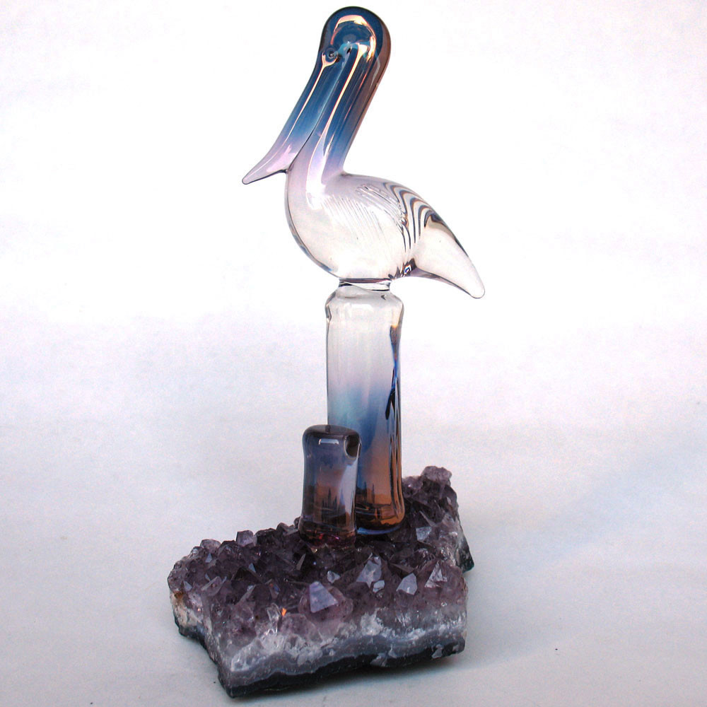 Hand Blown Glass Pelican - Prochaska Gallery