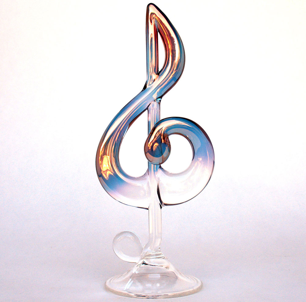 Hand Blown Glass Treble Clef - Prochaska Gallery