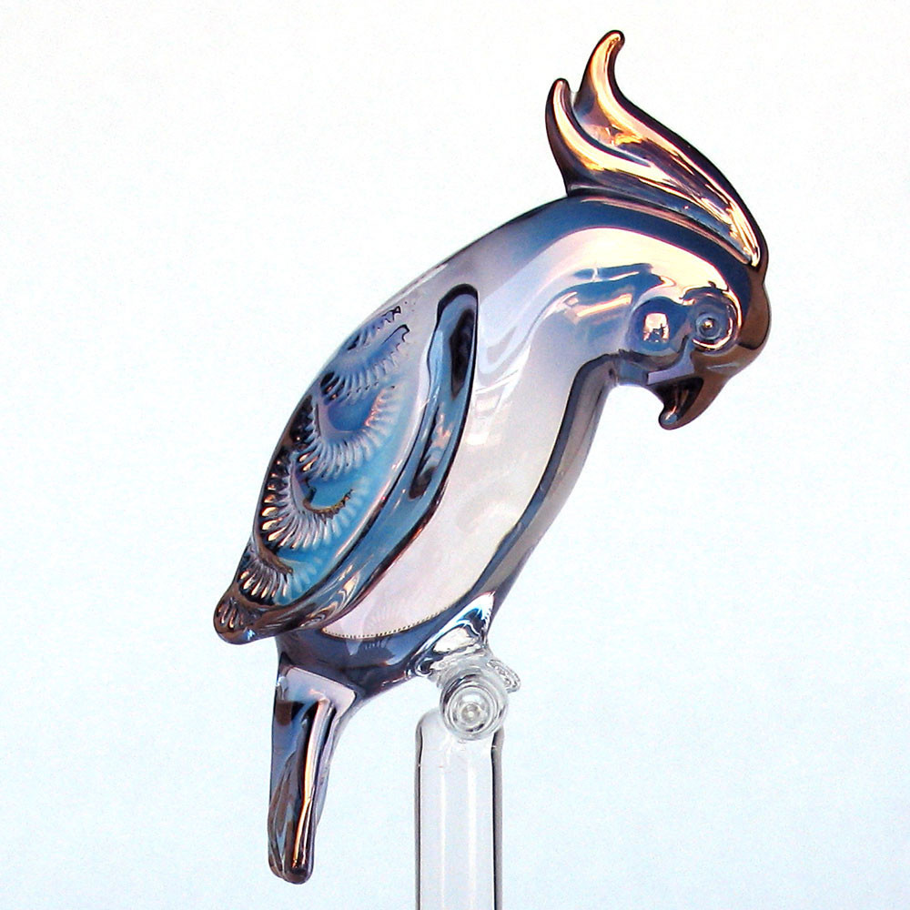 Hand Blown Glass Cockatoo - Prochaska Gallery