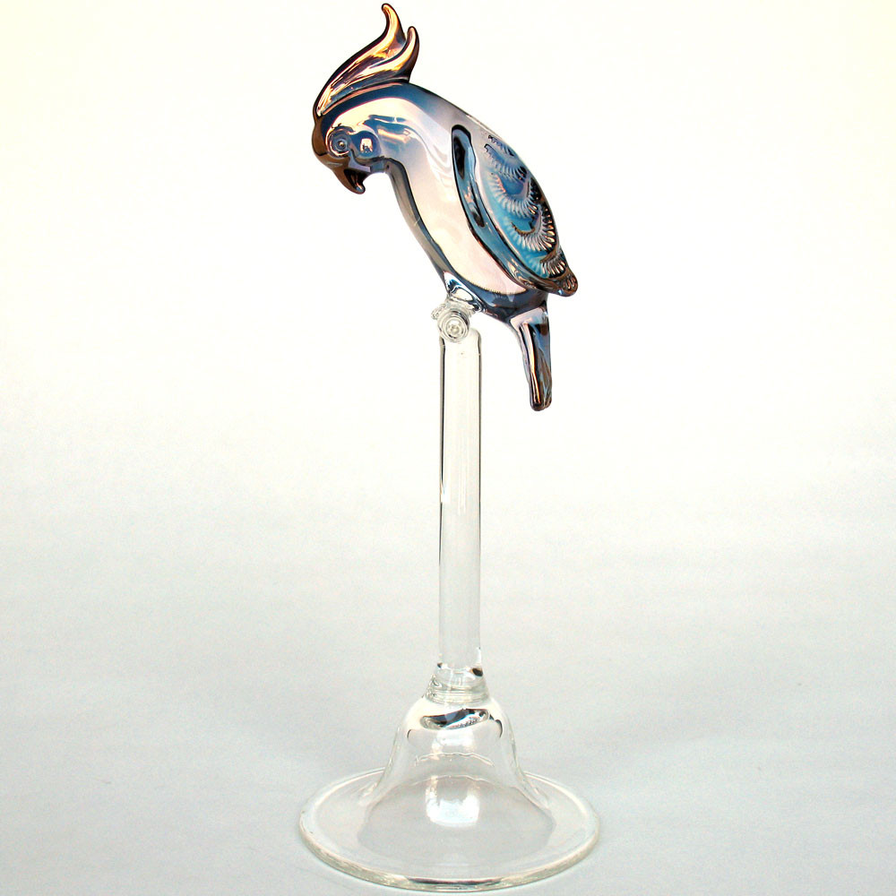 Hand Blown Glass Cockatoo - Prochaska Gallery