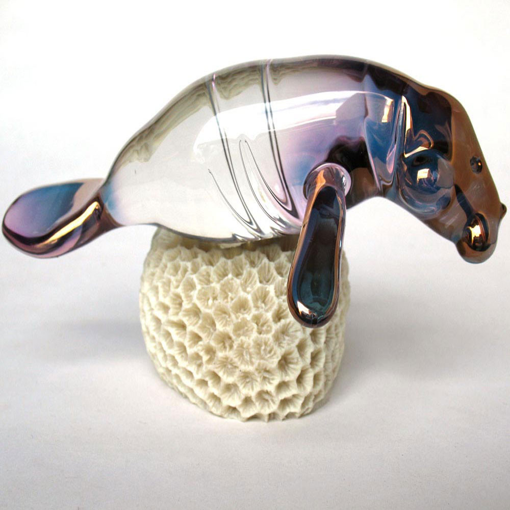 Hand Blown Glass Manatee Figurine - Prochaska Gallery