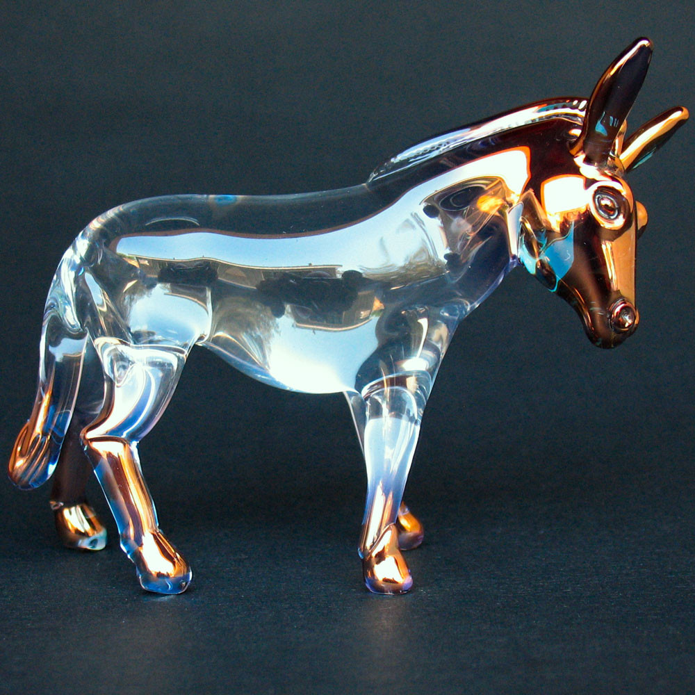 Hand Blown Glass Donkey Figurine - Prochaska Gallery