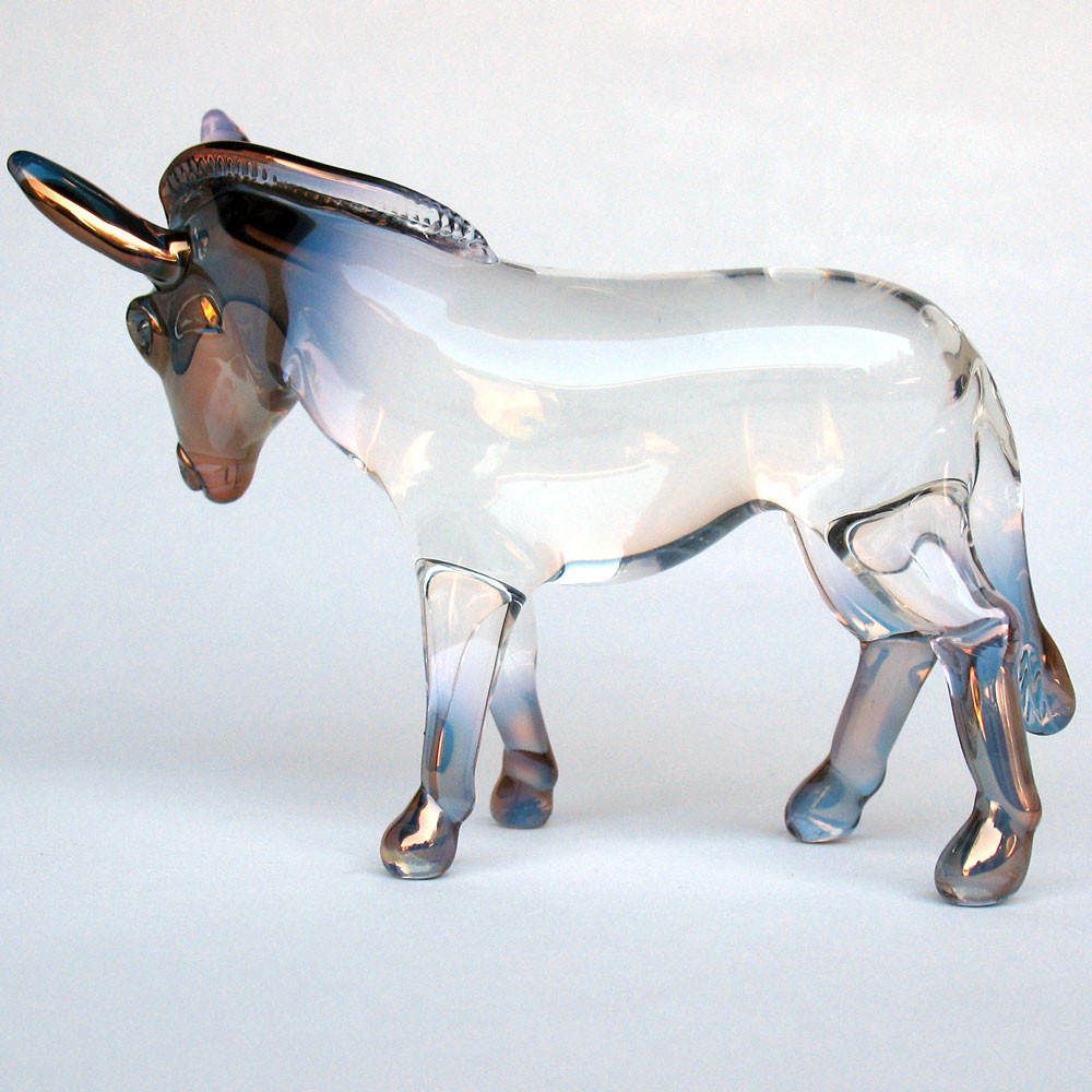 Hand Blown Glass Donkey Figurine - Prochaska Gallery