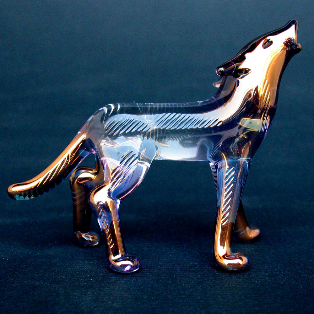 Hand Blown Glass Wolf - Prochaska Gallery