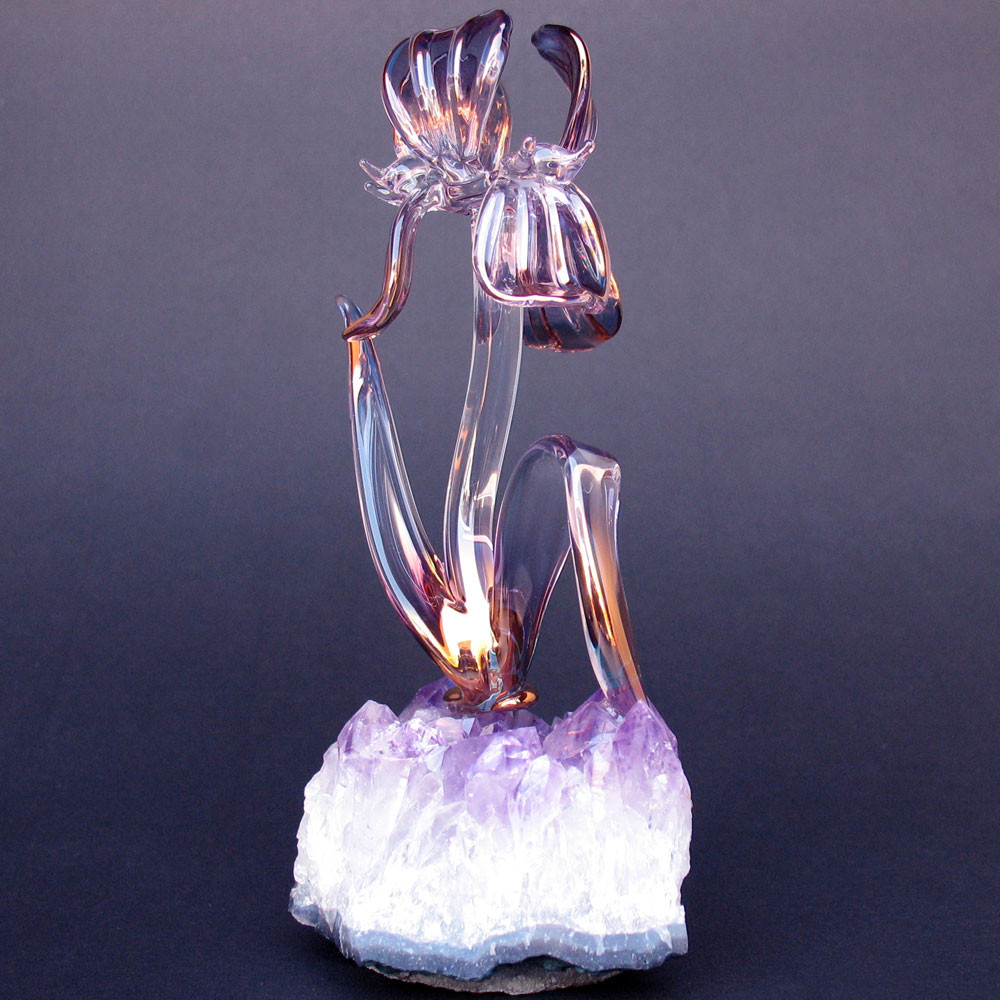 Hand Blown Glass Anniversary Rose Figurine - Prochaska Gallery