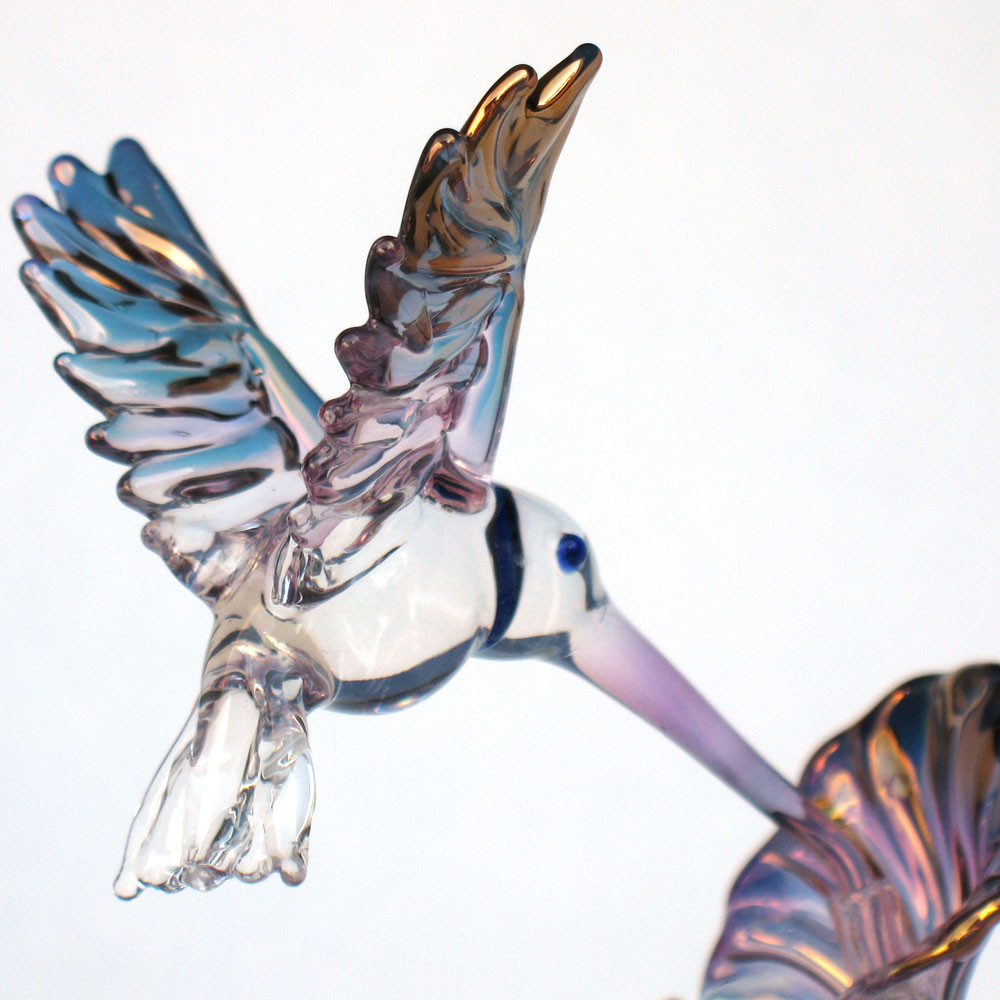 Hand Blown Glass Hummingbird Sculpture - Prochaska Gallery