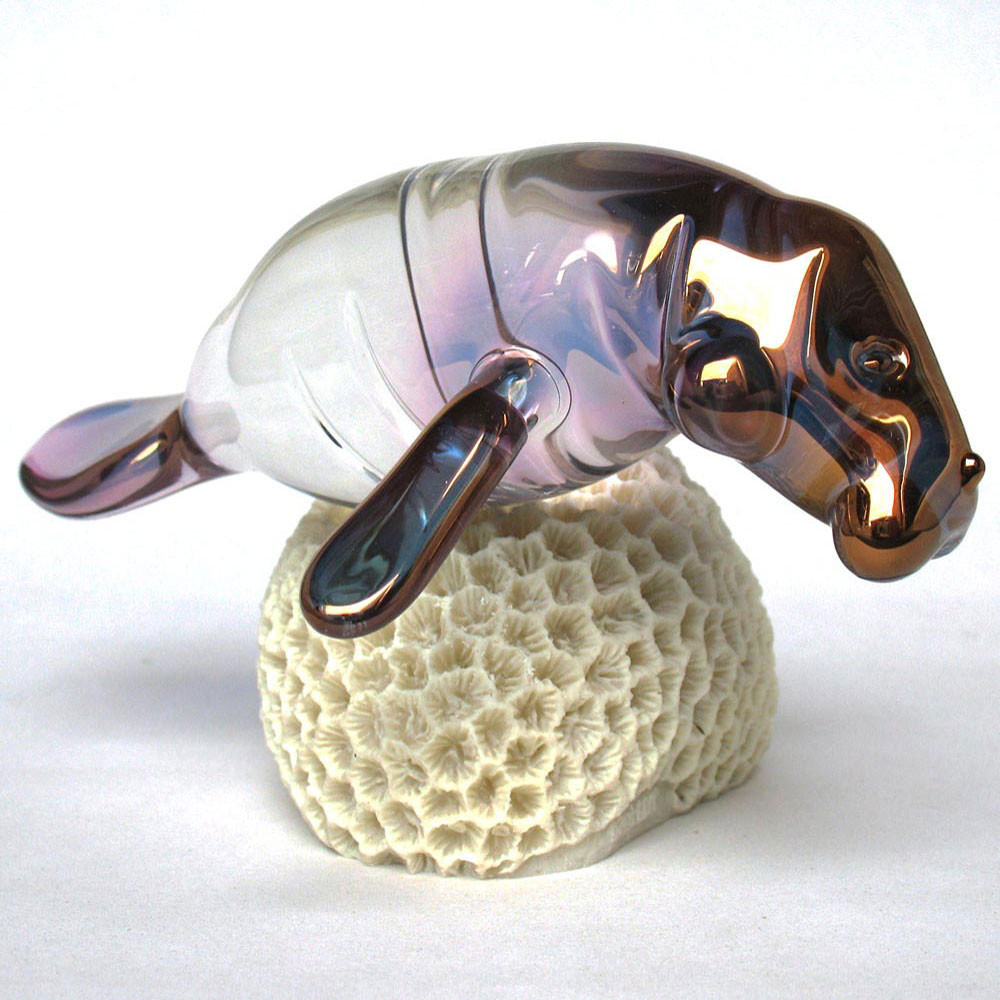 Hand Blown Glass Manatee Figurine - Prochaska Gallery