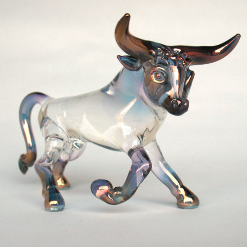 Hand Blown Glass Bull Figurine - Prochaska Gallery