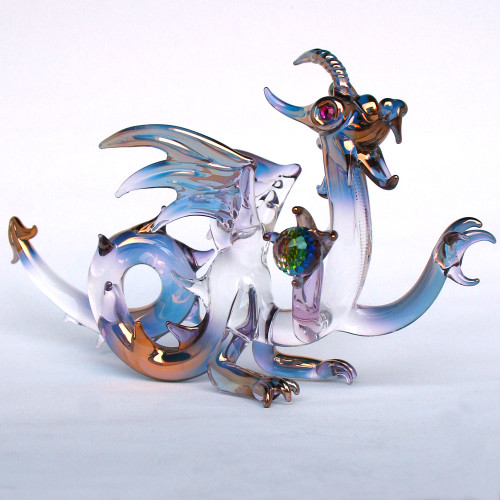 Hand Blown Glass Dragon Medieval - Prochaska Gallery