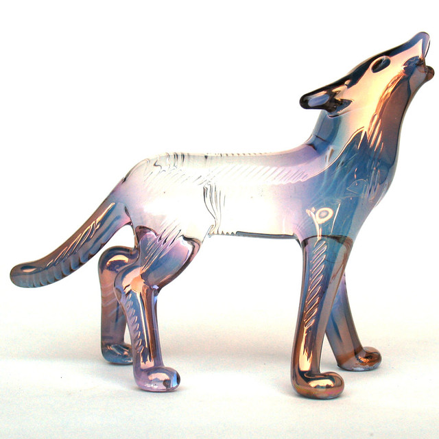 Hand Blown Glass Wolf - Prochaska Gallery