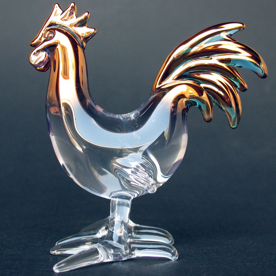 Hand Blown Glass Rooster - Prochaska Gallery