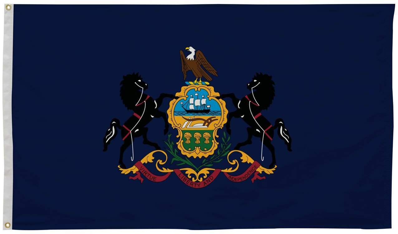 Pennsylvania State Flag 3' x 5' | Pennsylvania Flag | State of ...