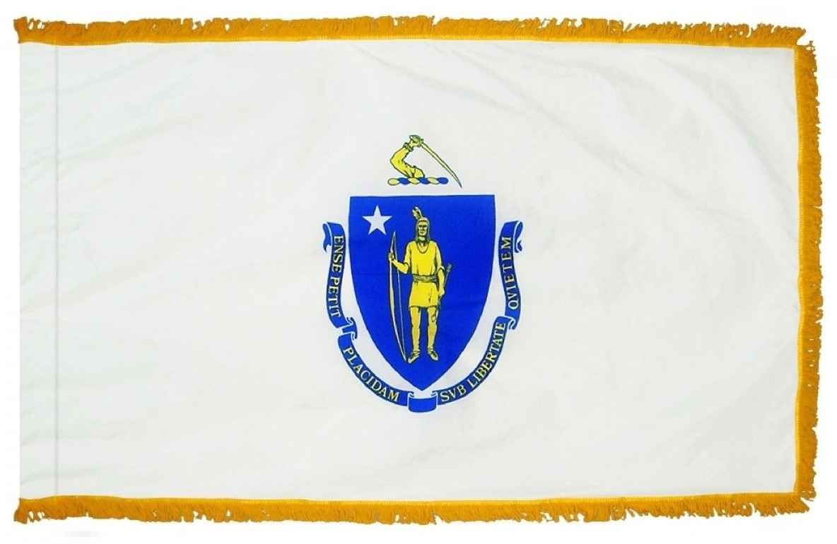 Massachusetts State Flag Indoor 3' x 5' | Massachusetts Flag | State of ...