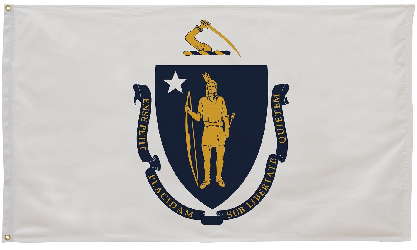 Massachusetts State Flag 3' x 5' | Massachusetts Flag | State of ...
