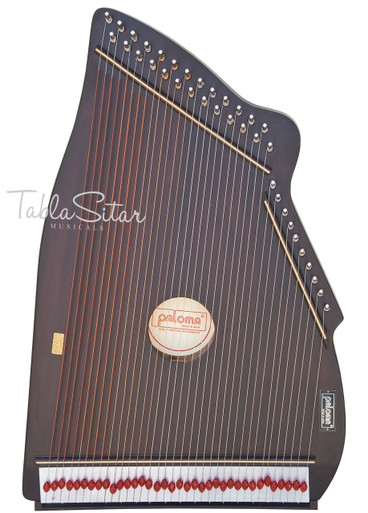 PALOMA swarmandal, dark color, tun wood, 36 strings, tuning key, with ...
