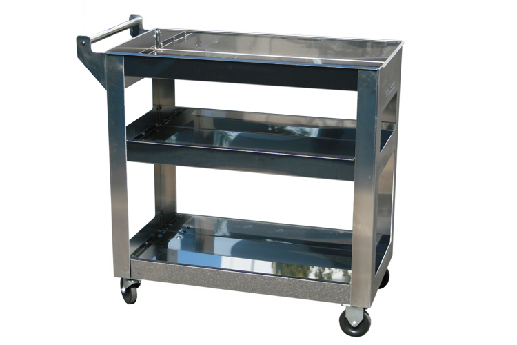 Man Cave Industrial Stainless Steel Shop Carts