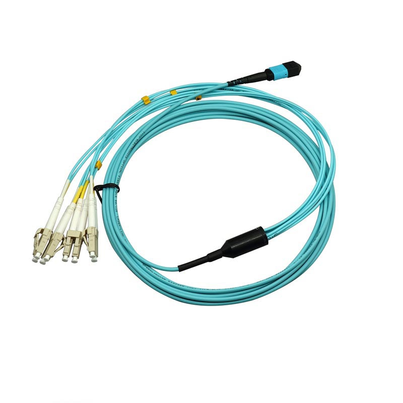 1 Meter MPO12 to 4LC OM4 Cable | Multimode Duplex OM4 Patch Cord