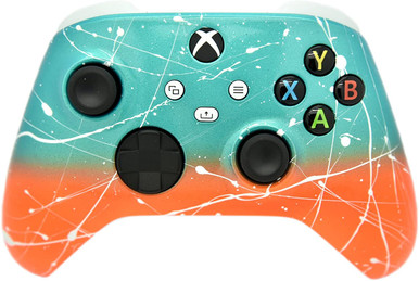 Teal & Orange White Drip Xbox Series X/S Wireless Custom Controller
