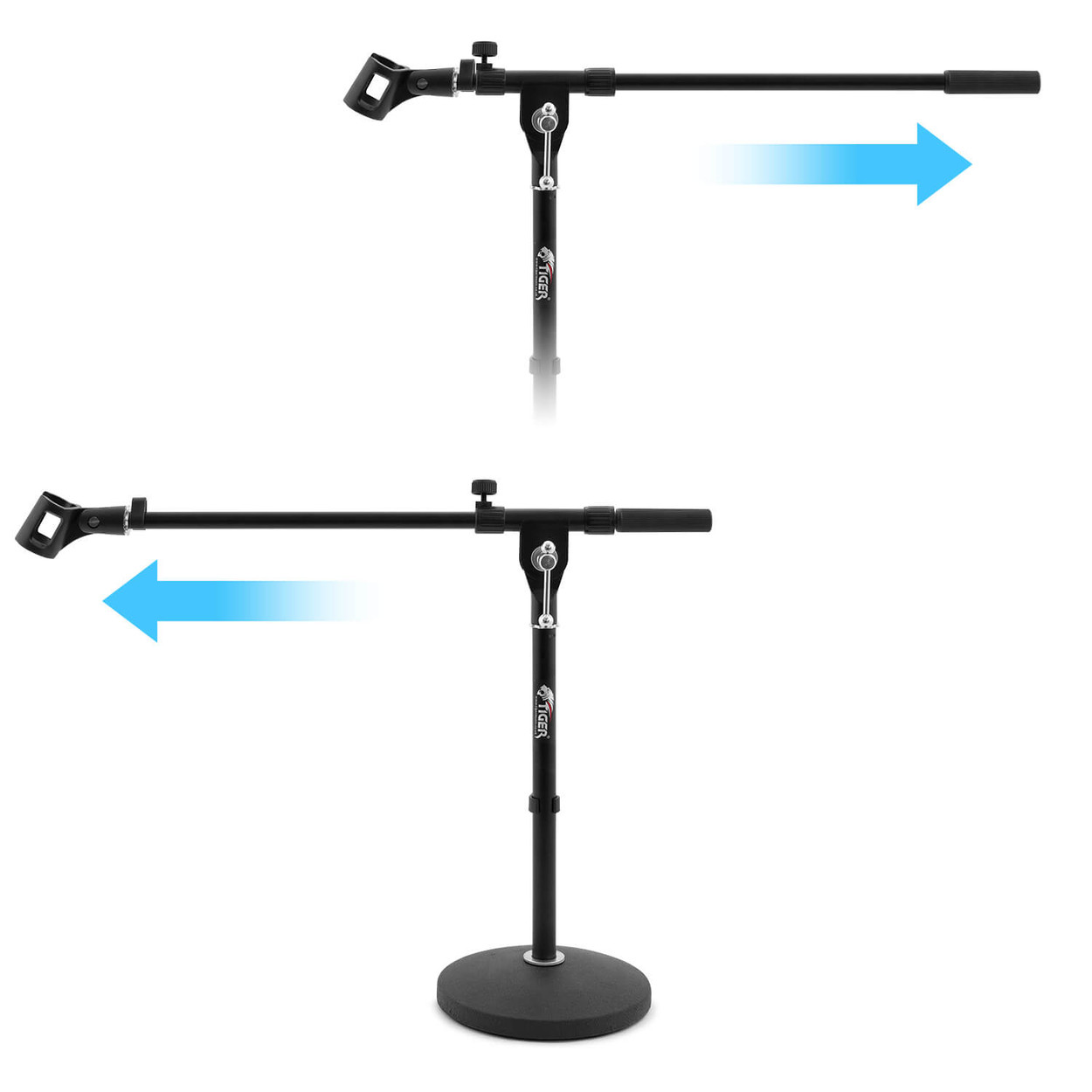 Tiger Desktop Boom Microphone Stand with Round Base - DJM Music Ltd