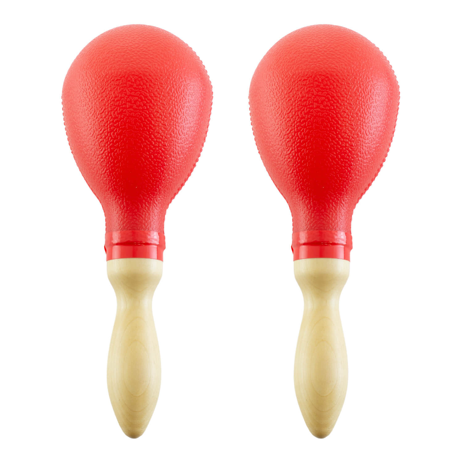 Tiger Plastic Maracas with Wooden Handles (Large) - Red - DJM Music Ltd